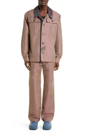 定価12万円 23SS KIKO MCNAMARA UNIFORM PANTS Kiko Kostadinov Mcnamara Uniform Cotton Blend Trousers In Antique